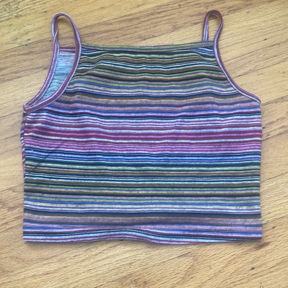 Tops | Striped Crop Tank | Poshmark